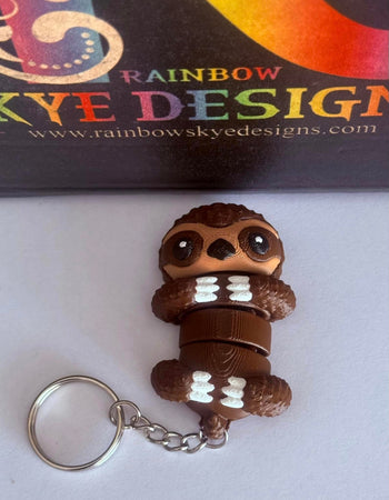 Sloth 3D keychain – Rainbow Skye Designs