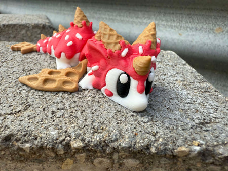 Baby Waffle Cone Dragon-Articulated 3D toy, fidget – Rainbow Skye Designs