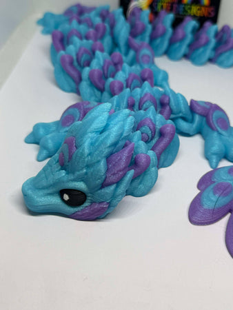 Hera Glitter Dragon 3D Printed Articulated Dragon 55cms long – Rainbow ...