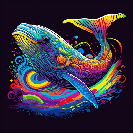 Whale Colorful T-shirt – Rainbow Skye Designs