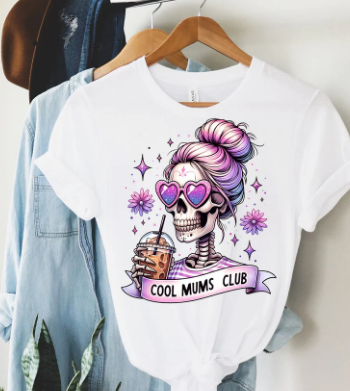 Cool Mums Club Skull T-shirt – Rainbow Skye Designs