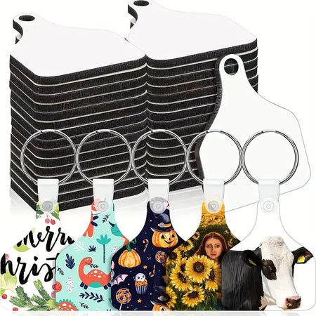 Cow tags keychain custom – Rainbow Skye Designs