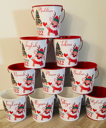 Christmas tin buckets – Rainbow Skye Designs