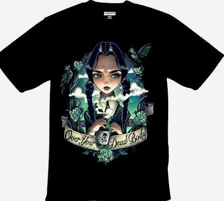 Wednesday over your dead body T-shirt – Rainbow Skye Designs